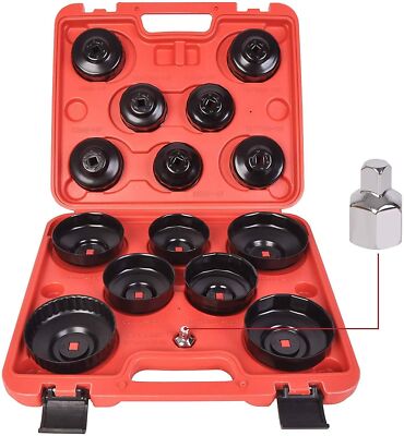 15pcs Oil Filter Removal Cap Type Wrench Socket Set Auto Aluminum Alloy ...