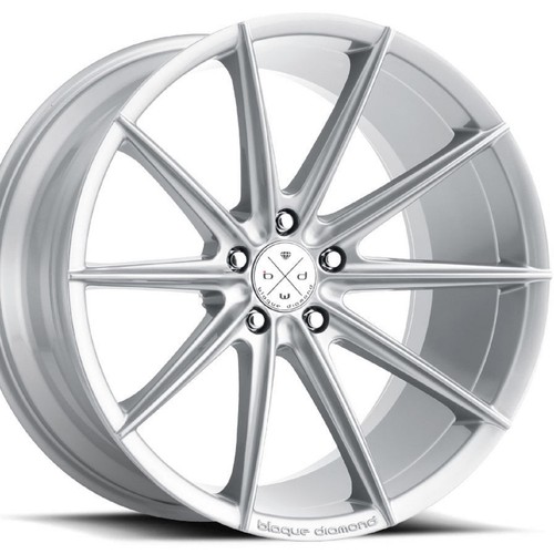 20" BLAQUE DIAMOND BD11 20x9 20x10 SILVER CONCAVE WHEELS STAGGERED RIMS ...