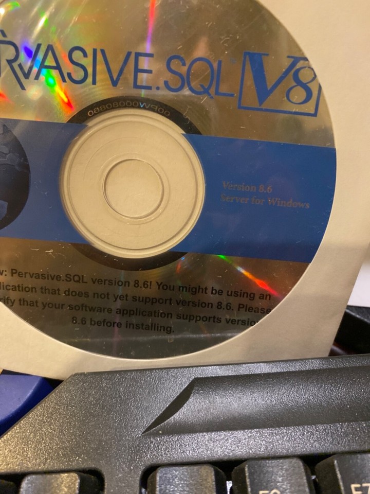 NEW 2 CDs Pervasive.SQL Server version 8.6 for Windows Server and ...