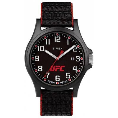 Timex Men's Watch UFC Apex Black Dial Fabric Strap with hook and loop ...