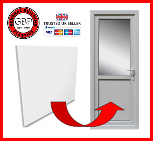 White UPVC Flat Door Panel 750 x 750 Panel 28mm Thick MDF Reinforced ...