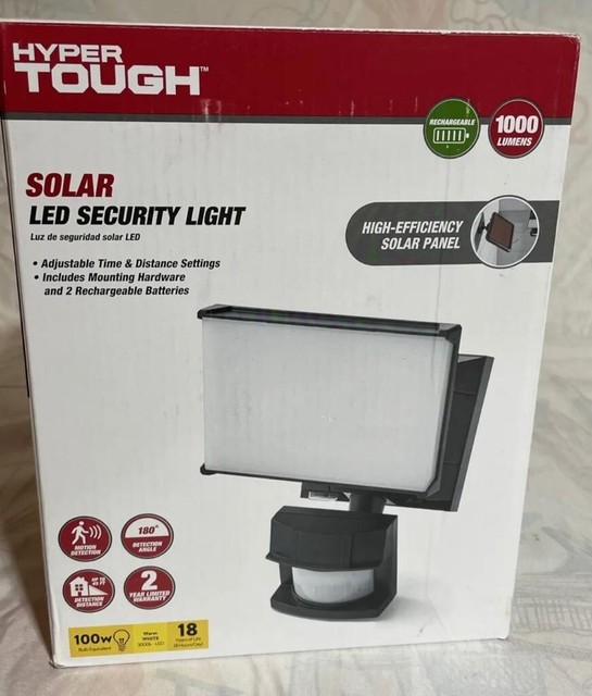 HYPER Tough 1000 Lumen LED Solar Motion Detection Security Light R102 ...
