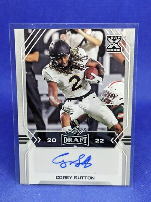 Corey Sutton 2022 Leaf Draft Football XRC Auto #BA-CS1 NFL Lions NCAA ...