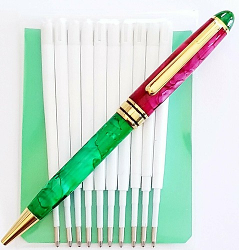 Inoxcrom Parker Pen Compatible Refills x 10 (Blue Ink) + Free Red ...