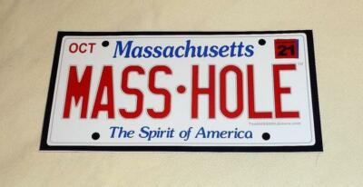New England Boston Themed Masshole License Plate Bumper Sticker Decal ...