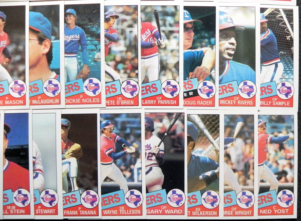 Texas Rangers 1985 Topps 29-Card Team Exact Set (A) _ Stored by Us ...