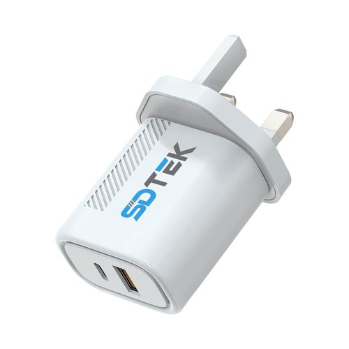 20w UK / Ireland Fast Wall Charger Power Delivery (PD) Type C and USB ...