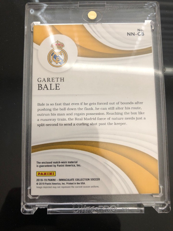 2018-19 Immaculate Nameplate Nobility Gareth Bale Letter L 3/4 Match ...