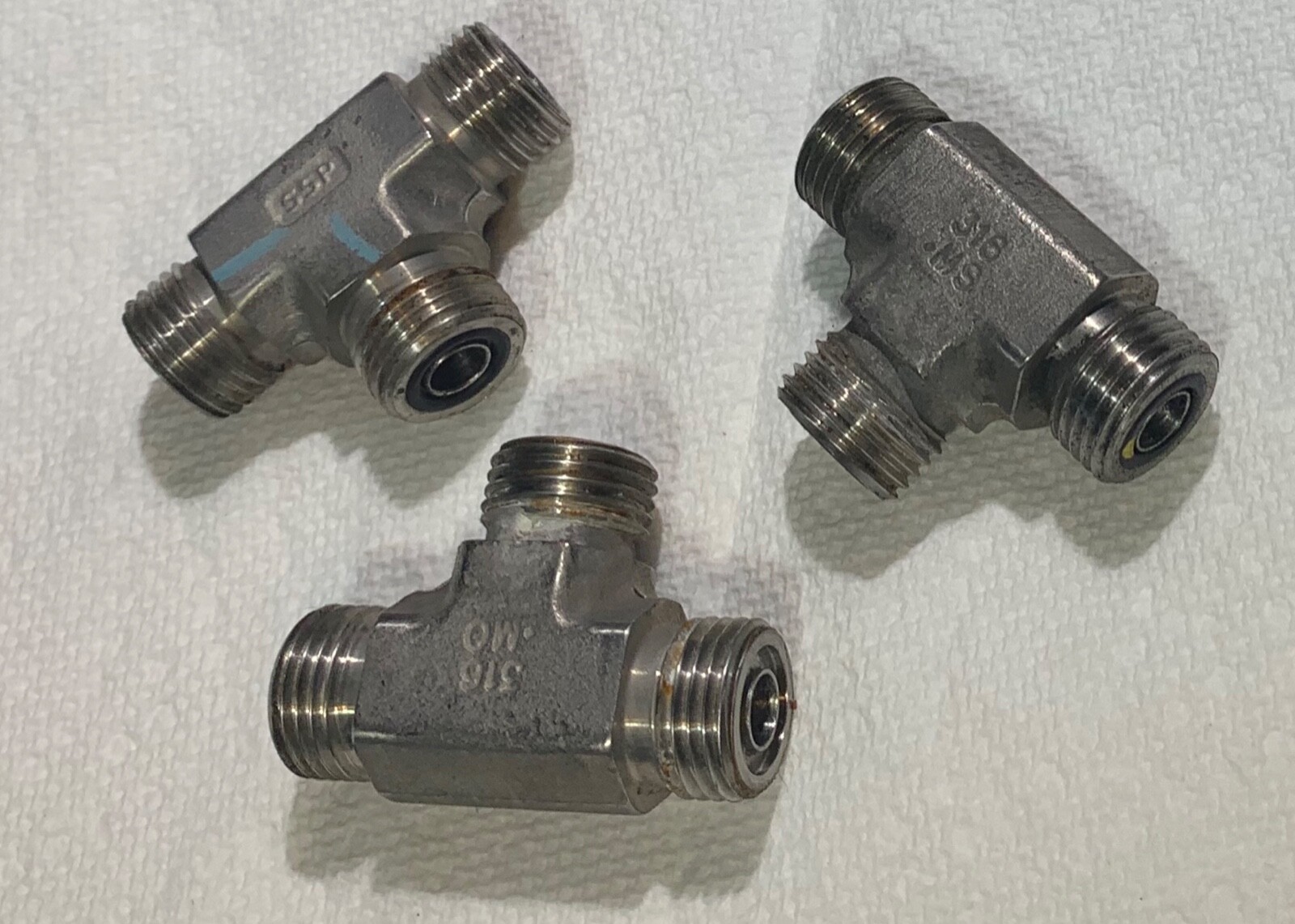 3 SSP ORFS O-ring Flat Face Male Tees High Pressure Gas CNG 3/8" Inch ...