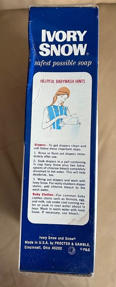 MARILYN CHAMBERS IVORY SNOW DETERGENT FULL BOX 32 OZ GIANT SIZE SEALED ...