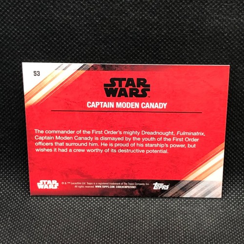 CAPTAIN MODEN CANADY STAR WARS Topps Collectibe Card No.53 VERY RARE ...
