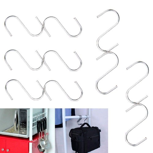 Stainless Steel Organizer Hanger Clasps Hooks Storage Rack S Shaped ...