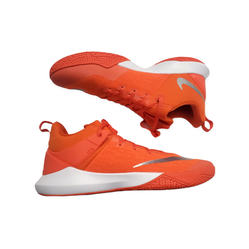 Nike Men's Zoom Shift TB Mid Basketball Sneaker Shoes Orange / White ...