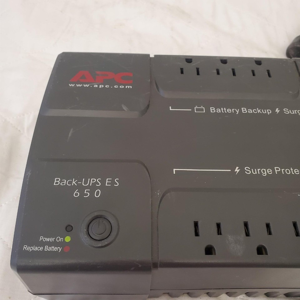 APC Back Up UPS ES 650 120V BE650R Surge Protected #6 (NO BATTERY ...