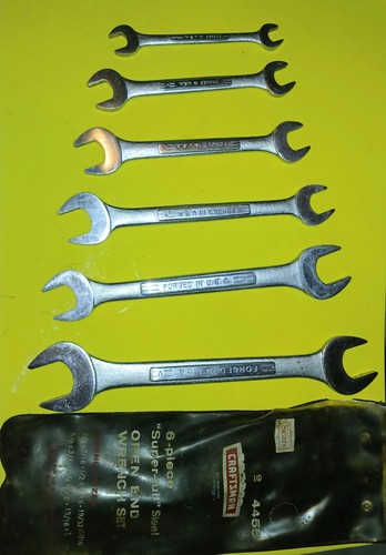 6 Piece Vintage Craftsman Double Open End Wrench Set -V- Series SAE ...