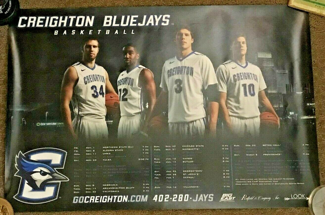 CREIGHTON UNIVERSITY BLUEJAYS 2013 - 2014 BASKETBALL SCHEDULE POSTER ...