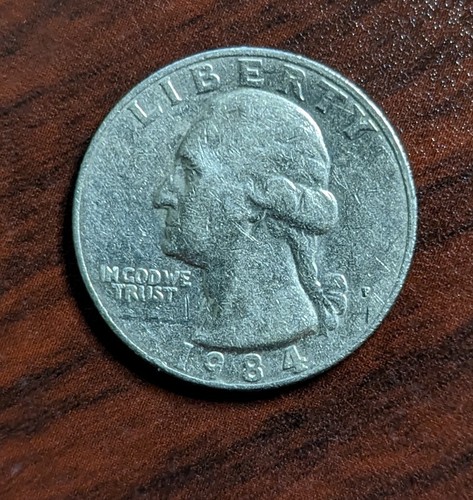 1984 Quarter (P) Filled Mint Mark Double Die Error Coin "A" Filled ...