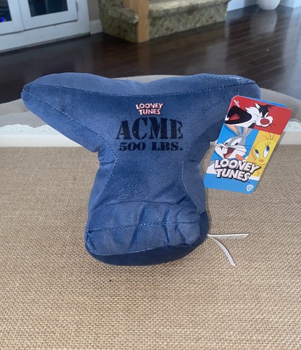 NWT Looney Tunes RARE ACME Anvil Drop Toy 500 LBS. Plush 7.5” Road ...