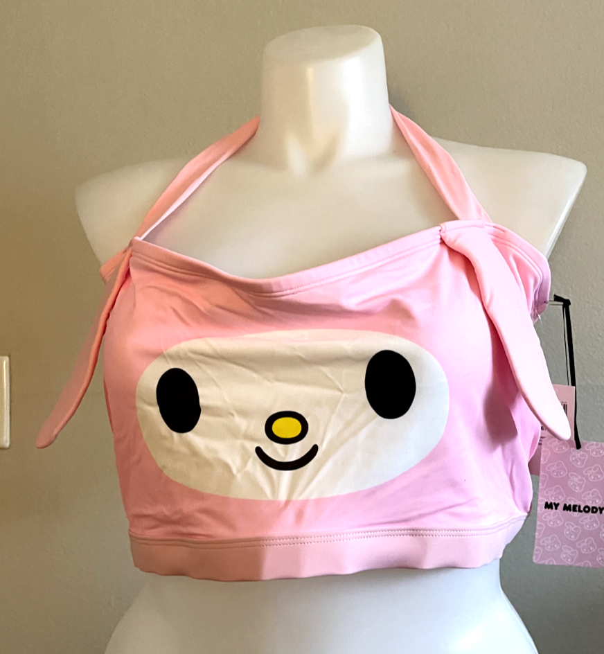 NWT Hot Topic Sanrio My Melody Pink White Bunny Ears Bikini Swim Top 5 ...
