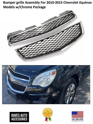 Bumper grille Assembly For 2010-2015 Chevrolet Equinox Models w/Chrome ...
