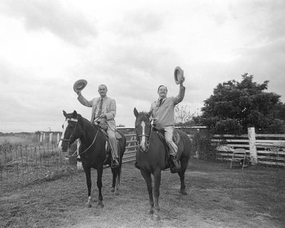 PRESIDENT JOHNSON AND HUBERT HUMPHREY HORSEBACK 11x14 GLOSSY PHOTO ...