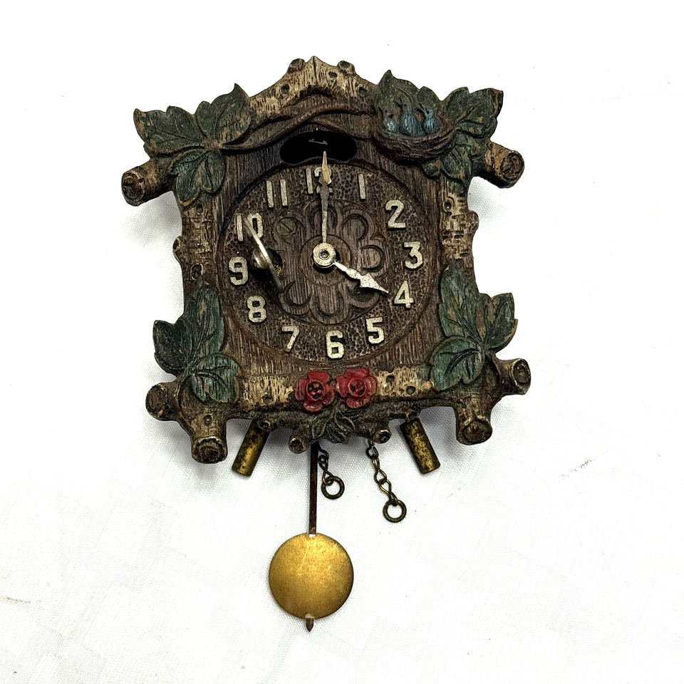 Vintage Lux Keebler Miniature Cuckoo Clock with Key and Pendulum 1930s ...