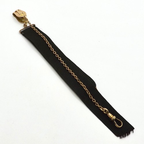 Victorian Gold Filled Black Mourning Ribbon Watch Fob Chatelaine | eBay