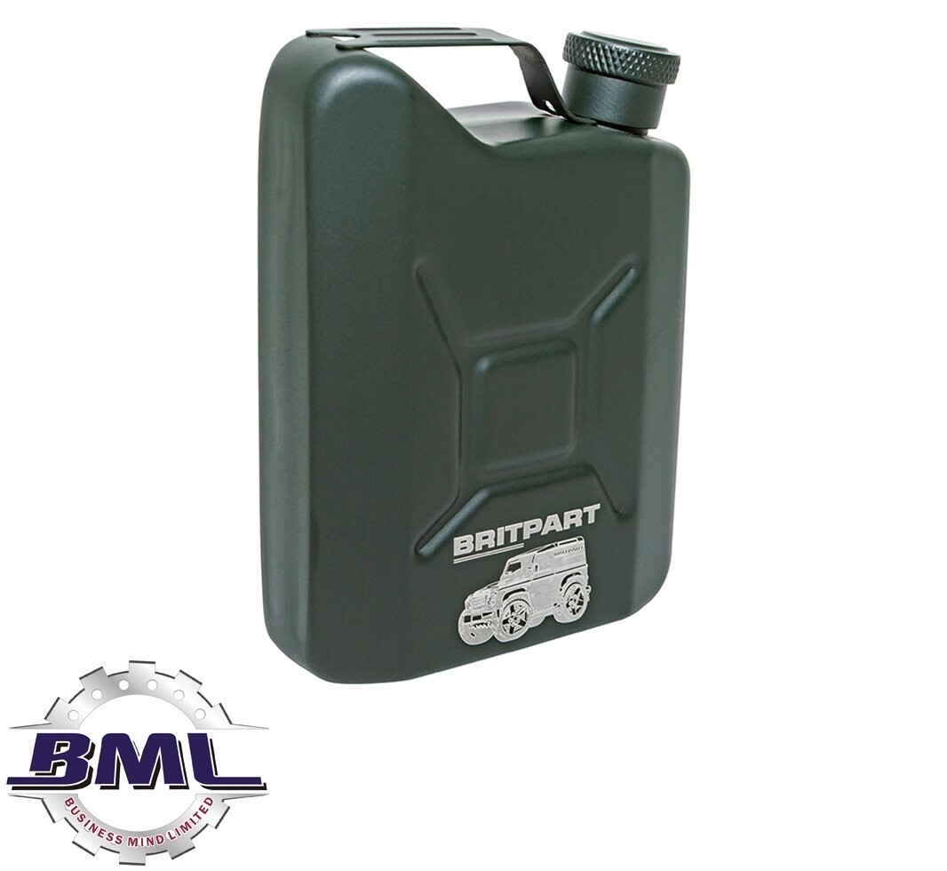 LAND ROVER JERRY CAN HIP FLASK STAINLESS STEEL PAINTED GREEN DA8109B ...