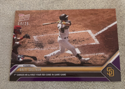 2023 Topps Now Brett Sullivan RC 1st Career HR Purple 4/25 SD Padres ...