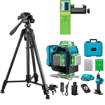 Elikliv Green 4D Laser Level Self-Leveling Outdoor 16Line Laser Cross ...