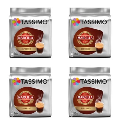 4 X TASSIMO MARCILLA SPANISH CAFFE ESPRESSO - FROM SPAIN - 64 CAPSULES ...
