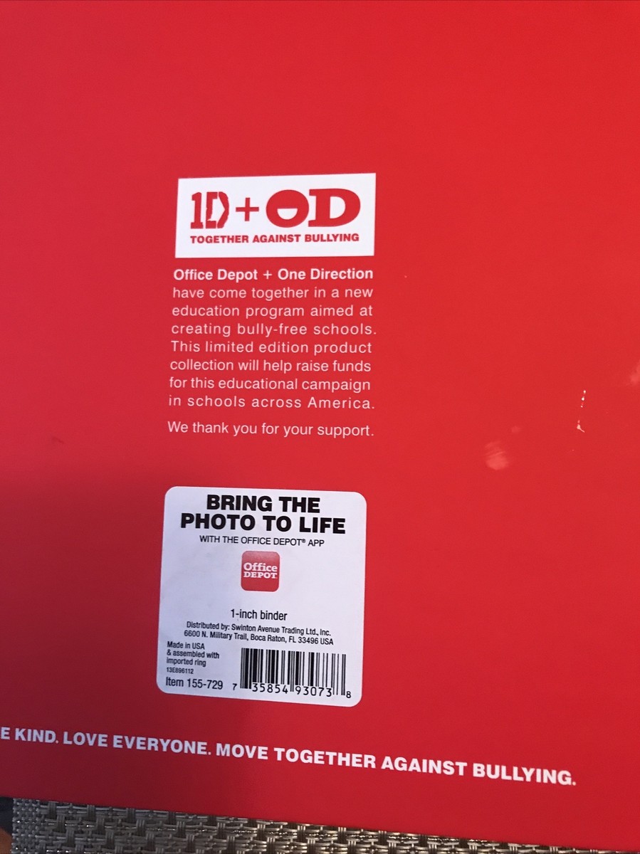 One Direction Together Against Bullying Office Depot