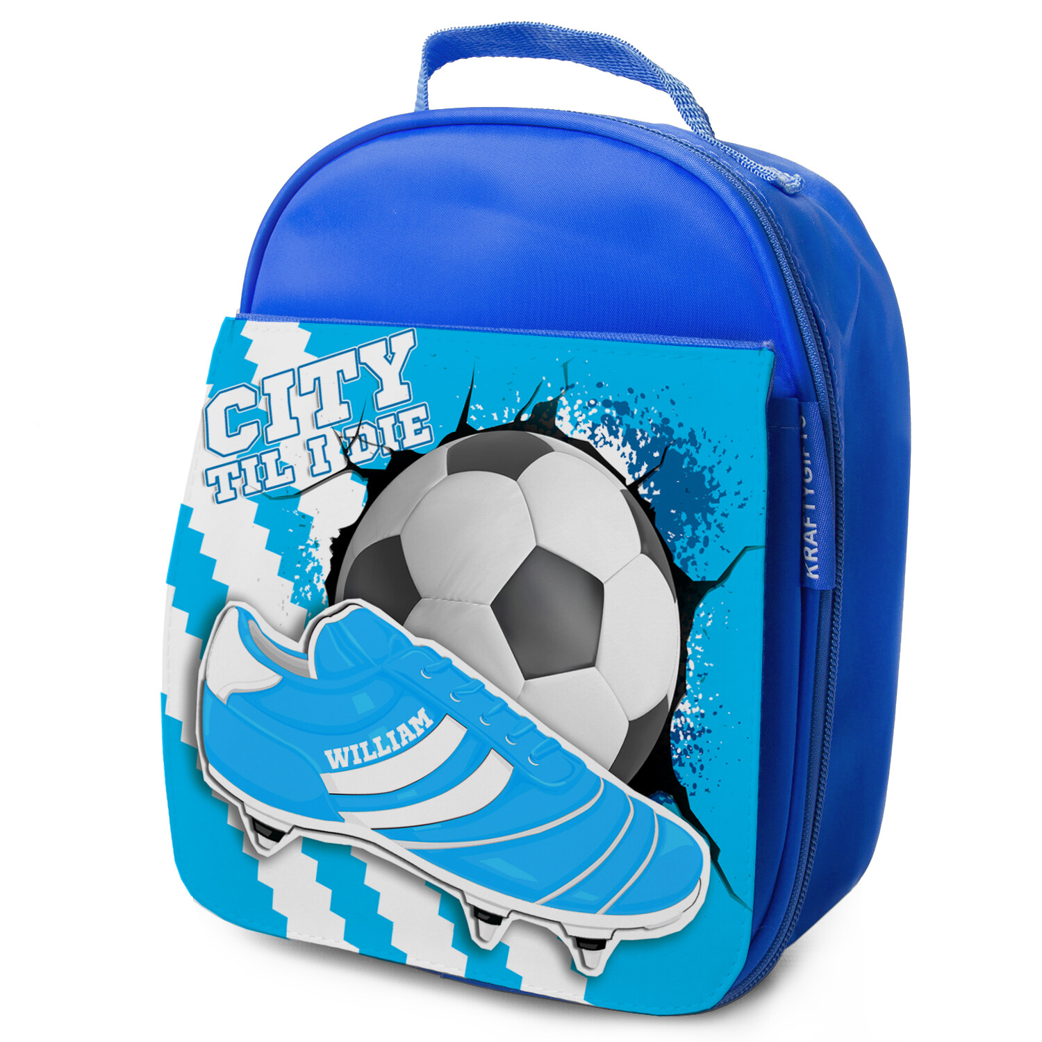 Football Lunch Bag Kids Lunch Box School Snacks Insulated Personalised ...