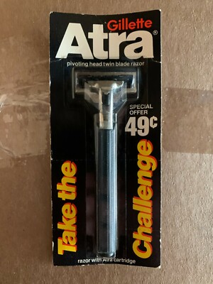 Gillette ATRA Razor Shaver Handle 1 Razorblade Blade Cartridges PLASTIC ...