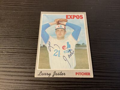 Larry Jaster Expos Cardinals Braves Autograph 1970 TOPPS #124 Signed ...