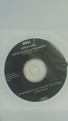 Dell application Disc For Reinstalling CyberLink, PowerDVD DX 8.2 ...