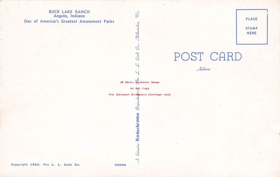 IN, Angola, Indiana, Buck Lake Ranch, Theater Stage, LL Cook No 59098 ...