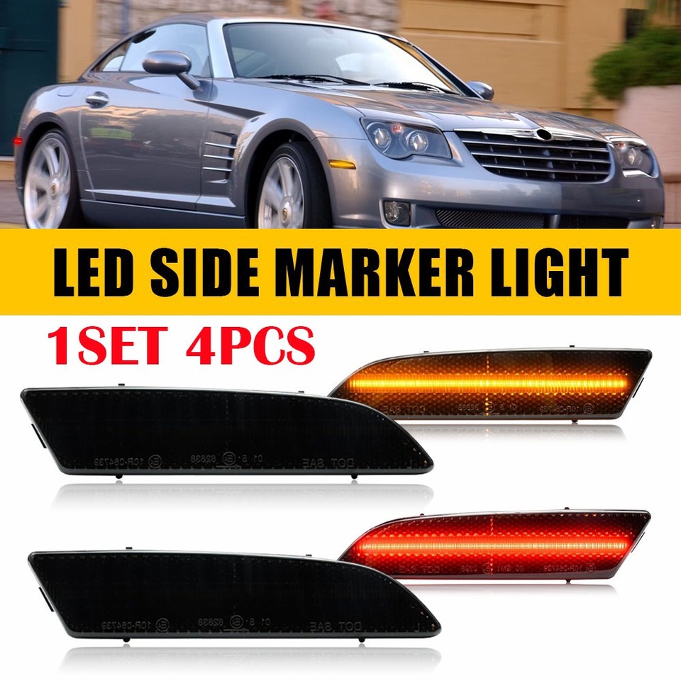 2-8PCS For 2004-2008 Chrysler Crossfire Front+Rear Side Marker Light ...