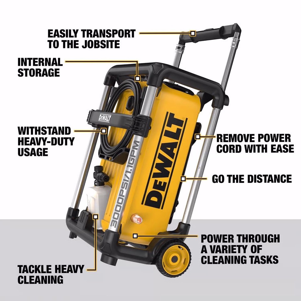 Dewalt DWPW3000 3000 MAX PSI 1.1 GPM Brushless Electric Jobsite ...