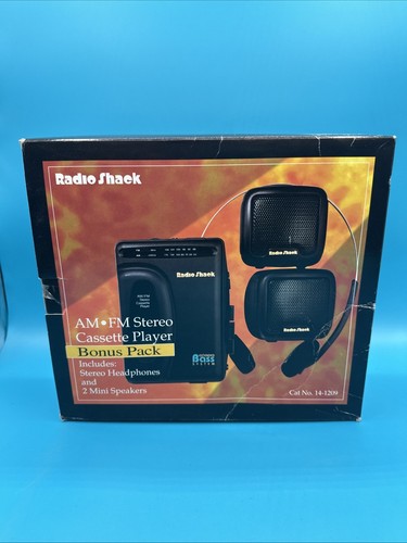 Sealed Radio Shack AM FM Cassette Player With Mini Speakers Portable 14 ...