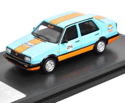 MC 1:64 Blue Gulf VW Jetta Sedan Classic Sports Model Diecast Collect ...