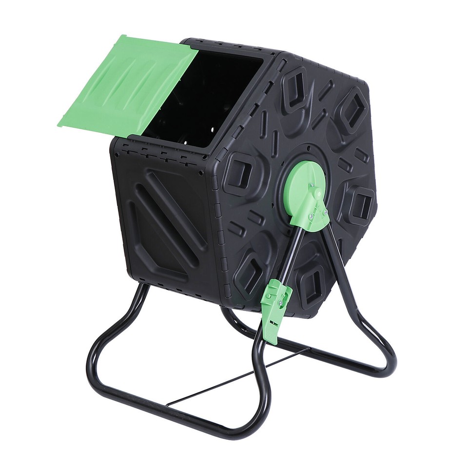 Hexagonal 18.5Gal Garden Composter Rotating Compost Bins Weather ...