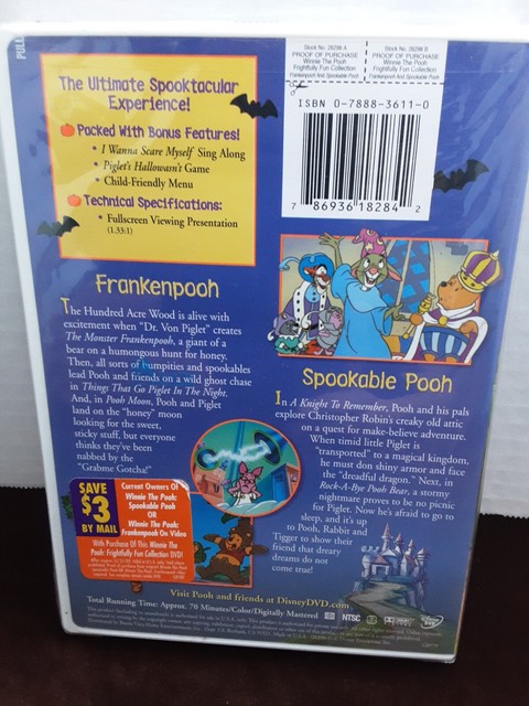 Winnie the Pooh - Frankenpooh and Spookable Pooh (DVD, 2002) for sale ...