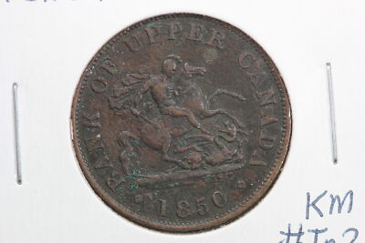 1850 Province of Upper Canada 1/2 Penny Token KM# Tn2 3HDZ | eBay