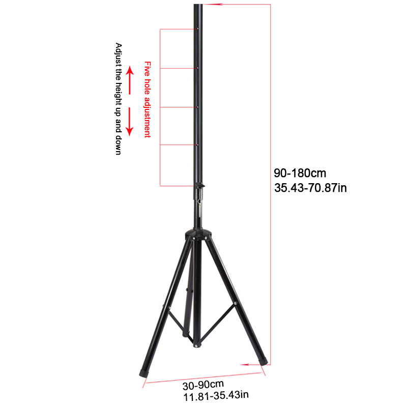 DJ PA Speaker Stand Tripod Heavy Duty Adjustable 90-180cm Stands 35mm ...