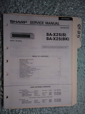 Sharp SA-X25 service manual original repair book stereo receiver tuner ...