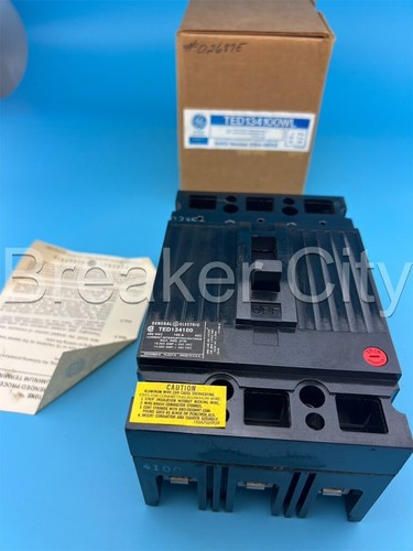 GE TED134100 100 Amp 3 Pole Circuit Breaker General Electric 3P 100A ...