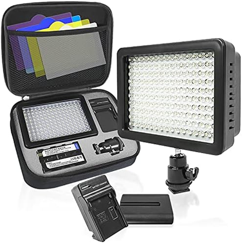 216 LED Video Light for Digital DSLR Camera, Camcorder, High Brightness ...