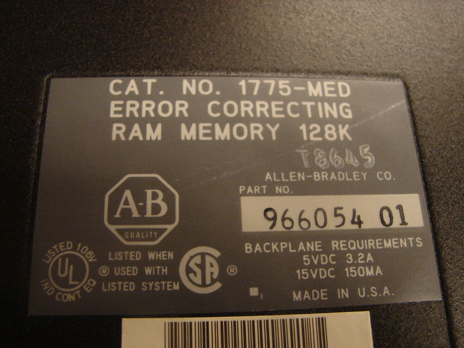 ALLEN BRADLEY 1775 MED ERROR CORRECTING RAM MEMORY 128K XLNT EBay allen-bradley-1775-med-error-correcting-ram-memory-128k-xlnt-ebay