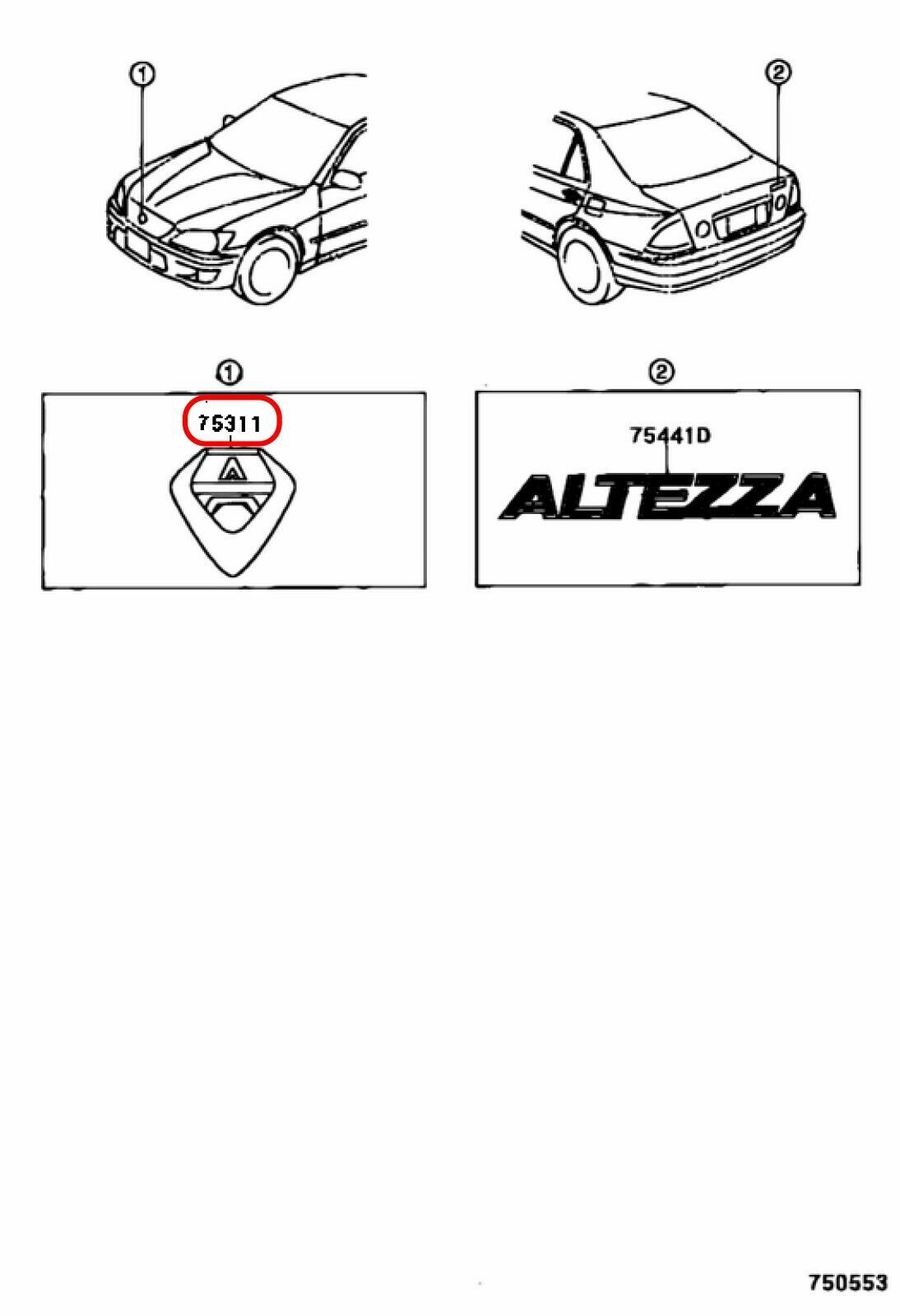 Toyota 00-05 Lexus IS300 Altezza Genuine Front Grill Emblem Red Badge ...